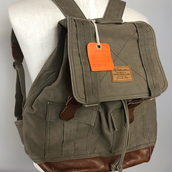 Lucky Brand | Bags | Lucky Brand Collectibles Canvas Leather Backpack ...